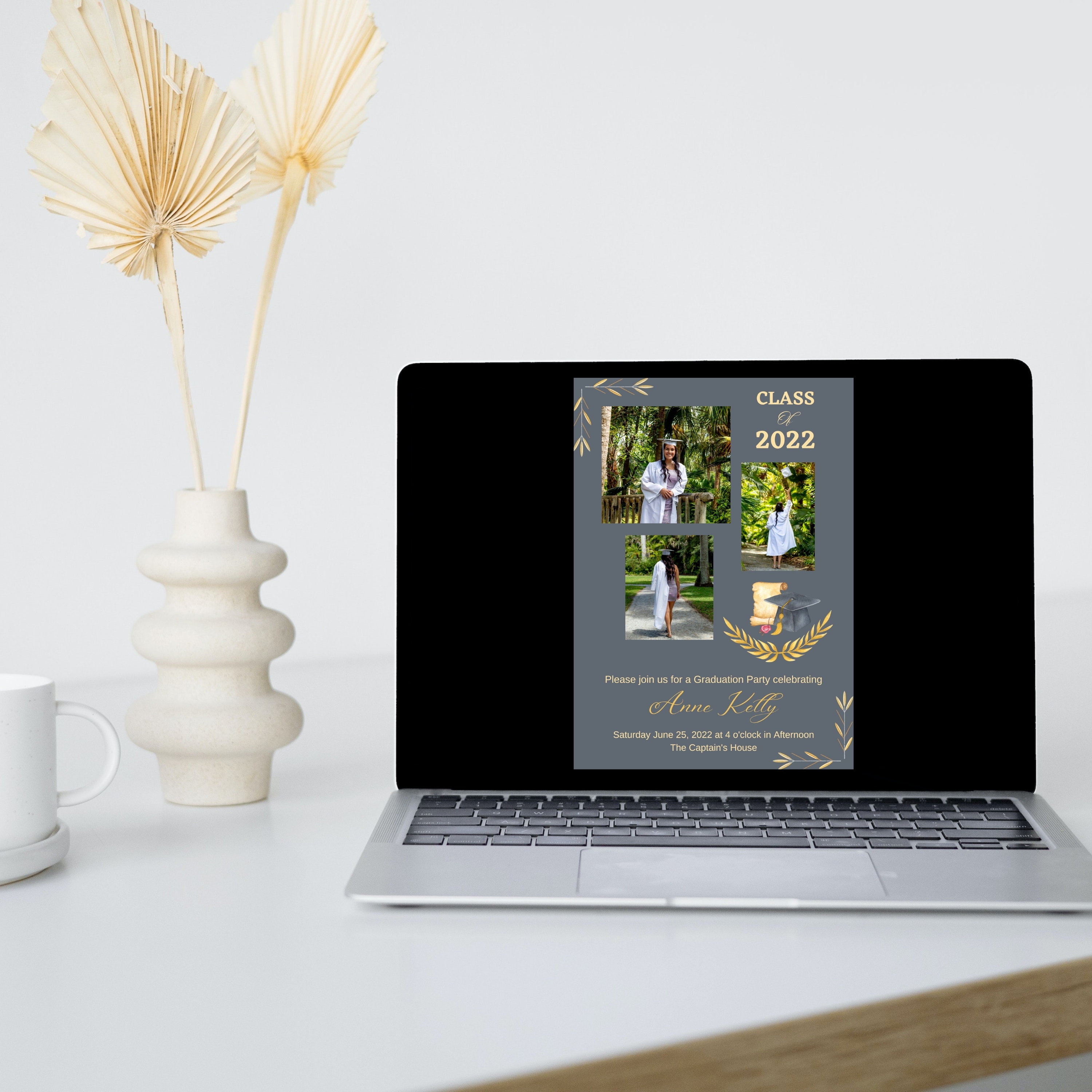 Editable Graduation Announcements With Photo – Customizable Digital ...