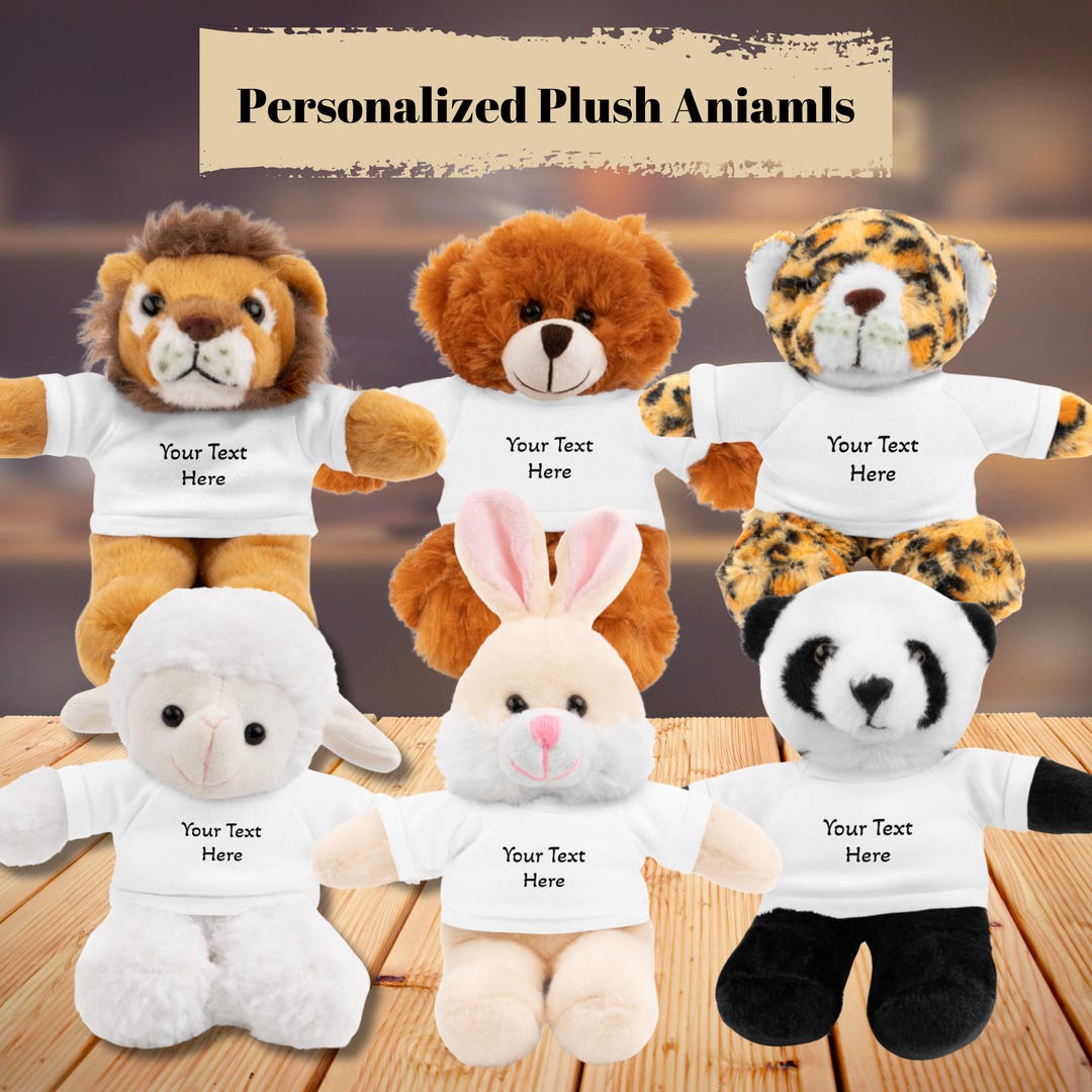 Personalized Stuffed Animals - 8" Plushies With Personalized T-shirts ...