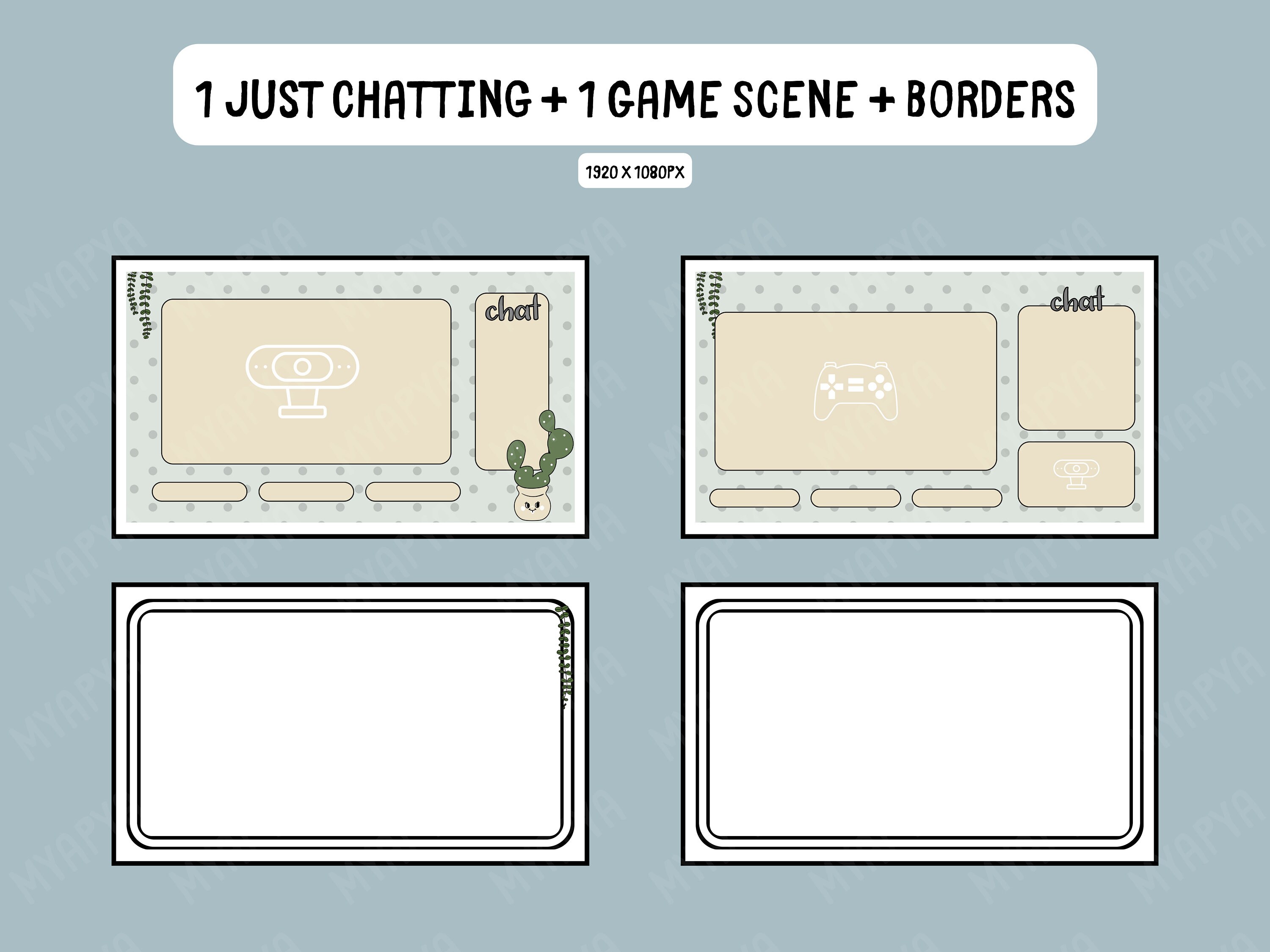 Cozy Plant Lofi Animated Twitch Scene Overlay Package, Aesthetic Setup ...