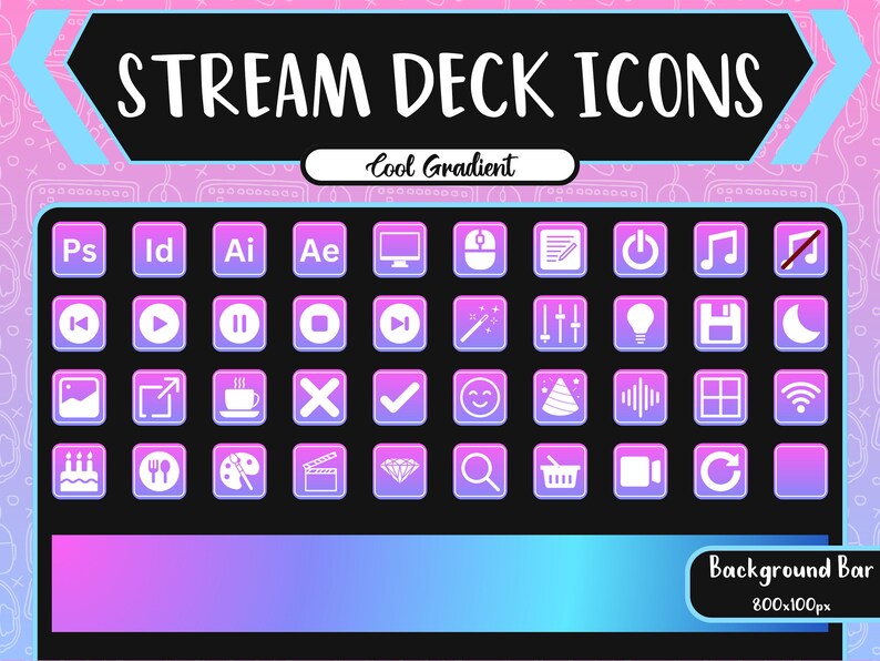 Stream Deck Icons Set + Screensavers. 100 Gradient Icon Pack for Elgato ...