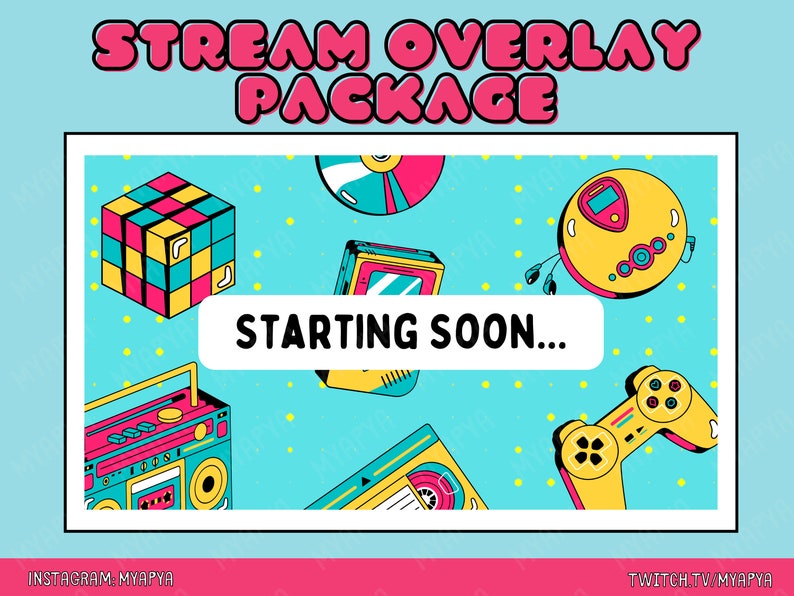 Retro Game Animated Scene Overlay Package for Twitch, Aesthetic Setup ...