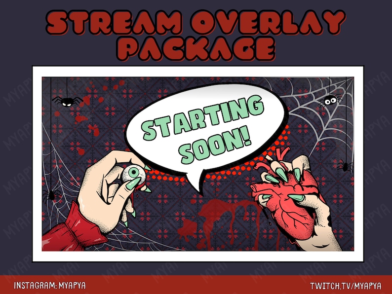 Spooky Comic Horror Animated Scene Overlay Package for Twitch ...