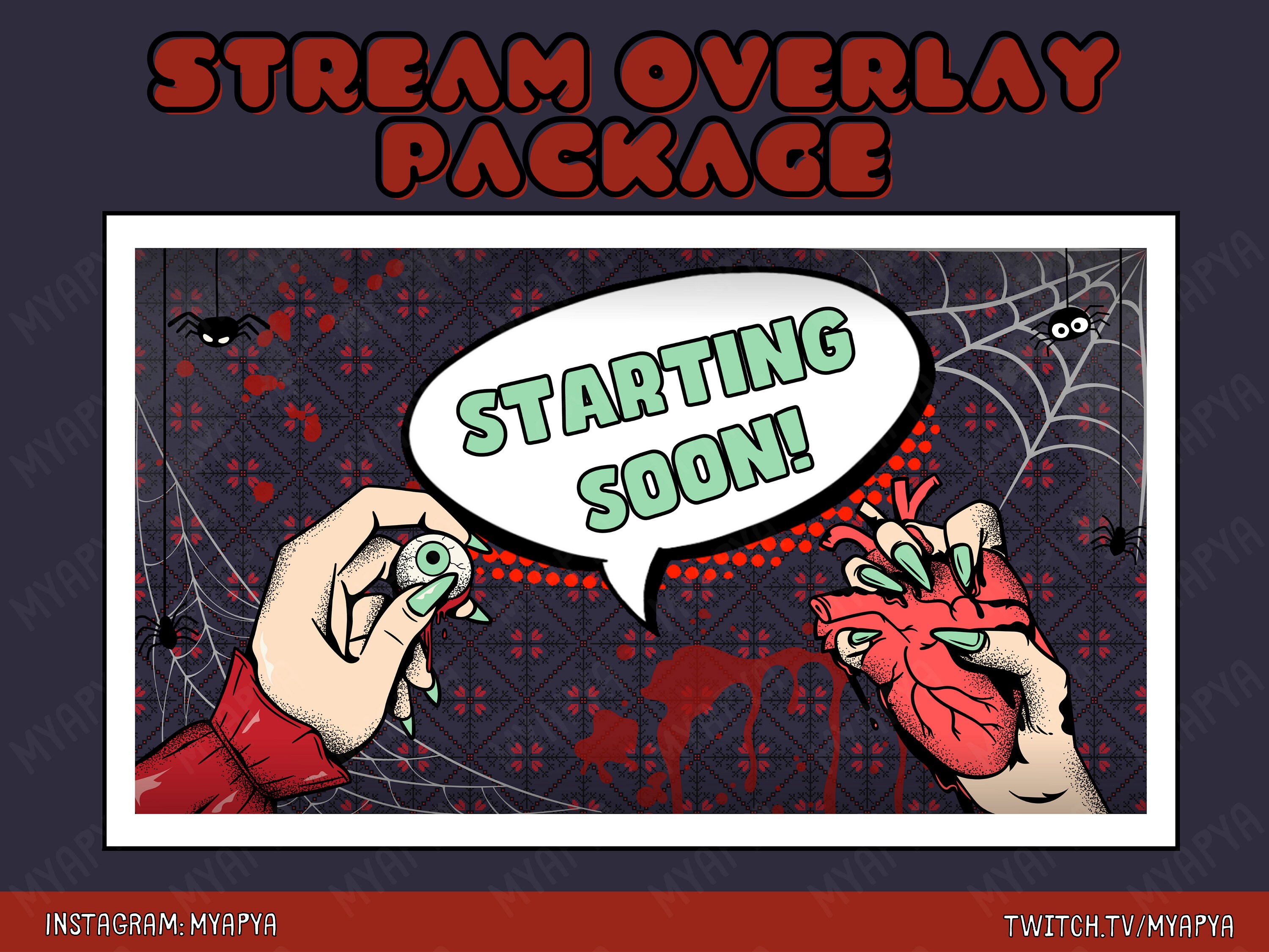 Spooky Comic Horror Animated Scene Overlay Package for Twitch ...