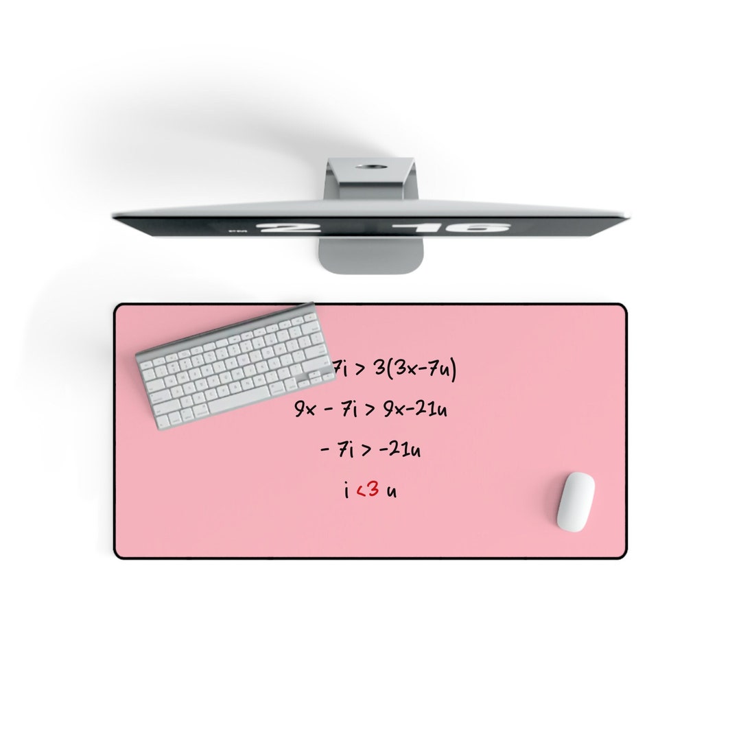 Maths XXL Mouse Mat / Black and White / Heart/ Valentines' Desk Mat ...