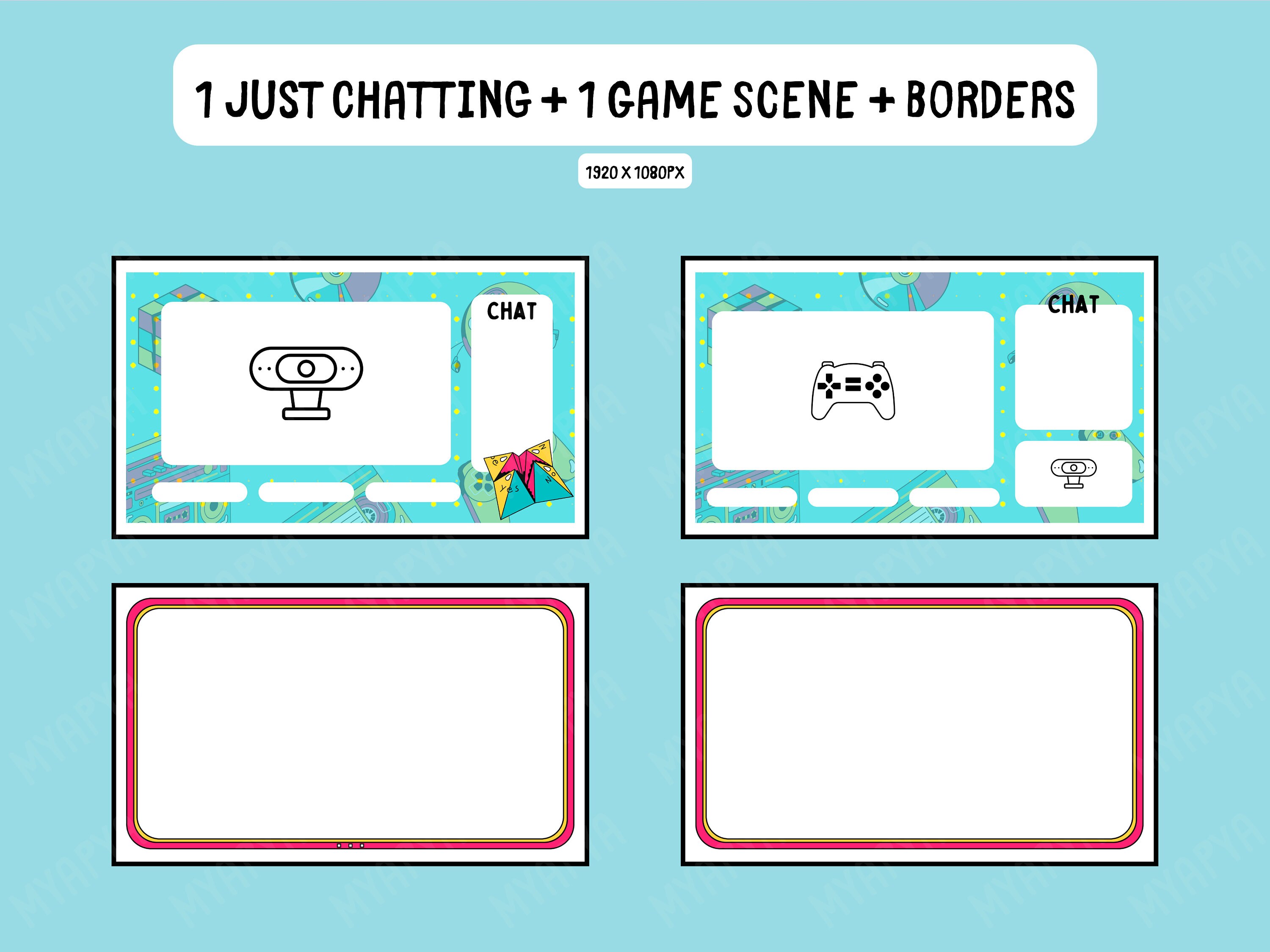 Retro Game Animated Scene Overlay Package for Twitch, Aesthetic Setup ...