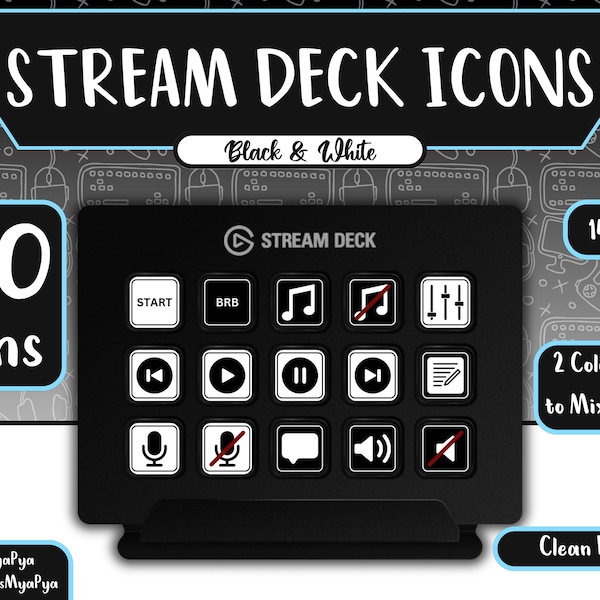 Streamdeck Icons Black and White - Etsy