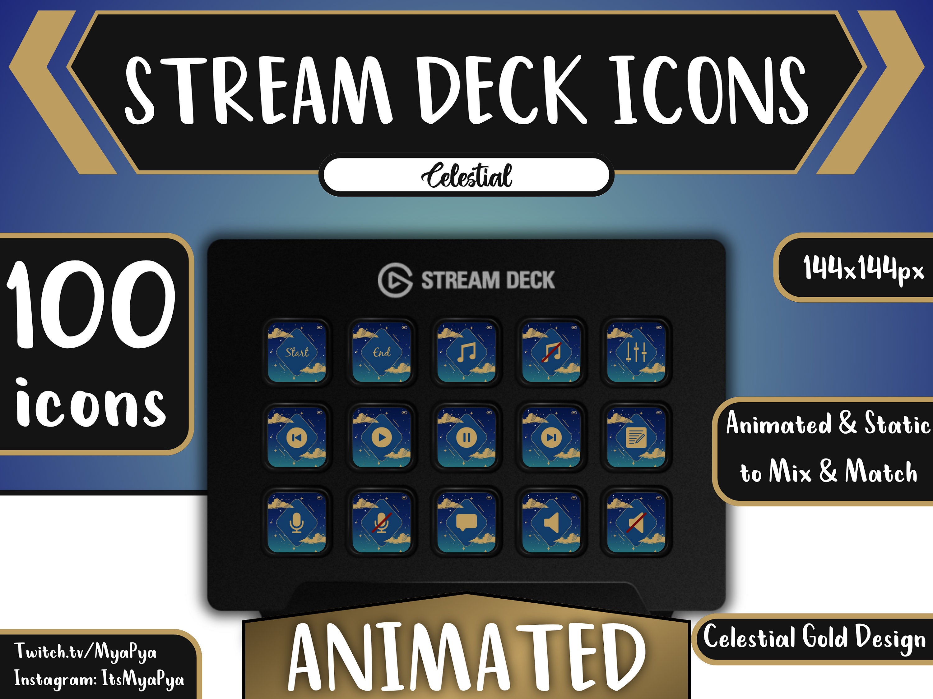 Stream Deck Icons Set + Screensavers. 100 Gradient Icon Pack for Elgato ...