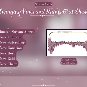 Pink Animated Stream Alerts Package, Aesthetic Sakura Pink Petal ...