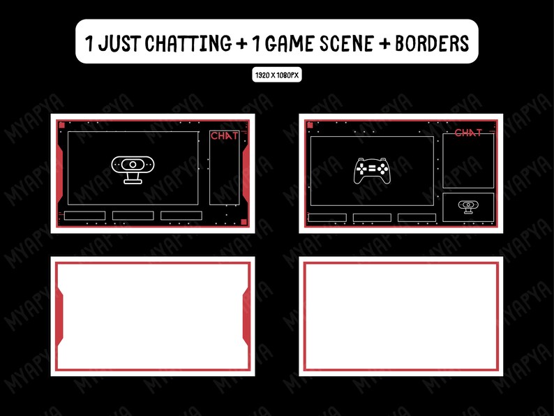 FPS Shooter Red Gamer Animated Scene Overlay Package for Twitch ...