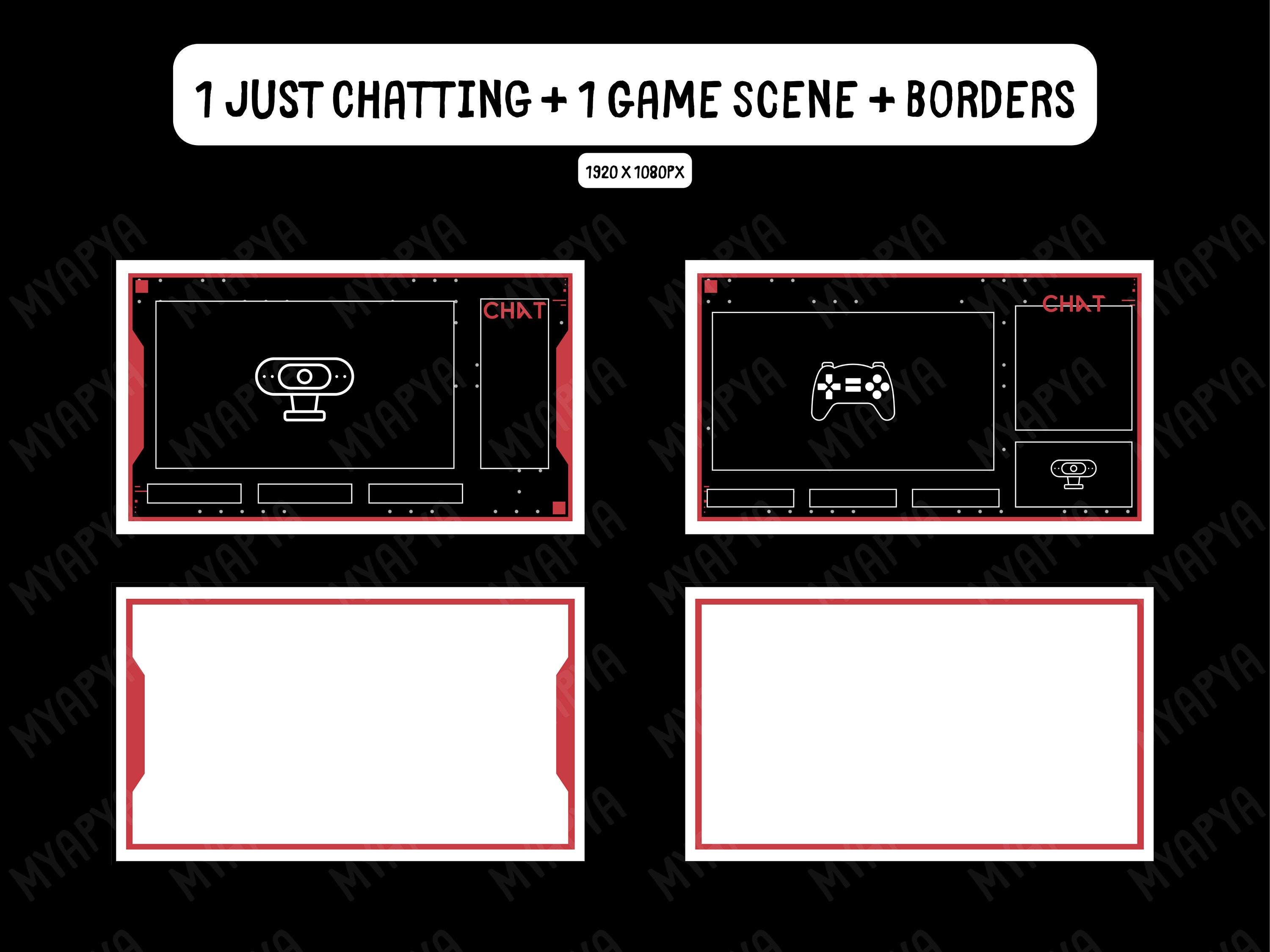 FPS Shooter Red Gamer Animated Scene Overlay Package for Twitch ...