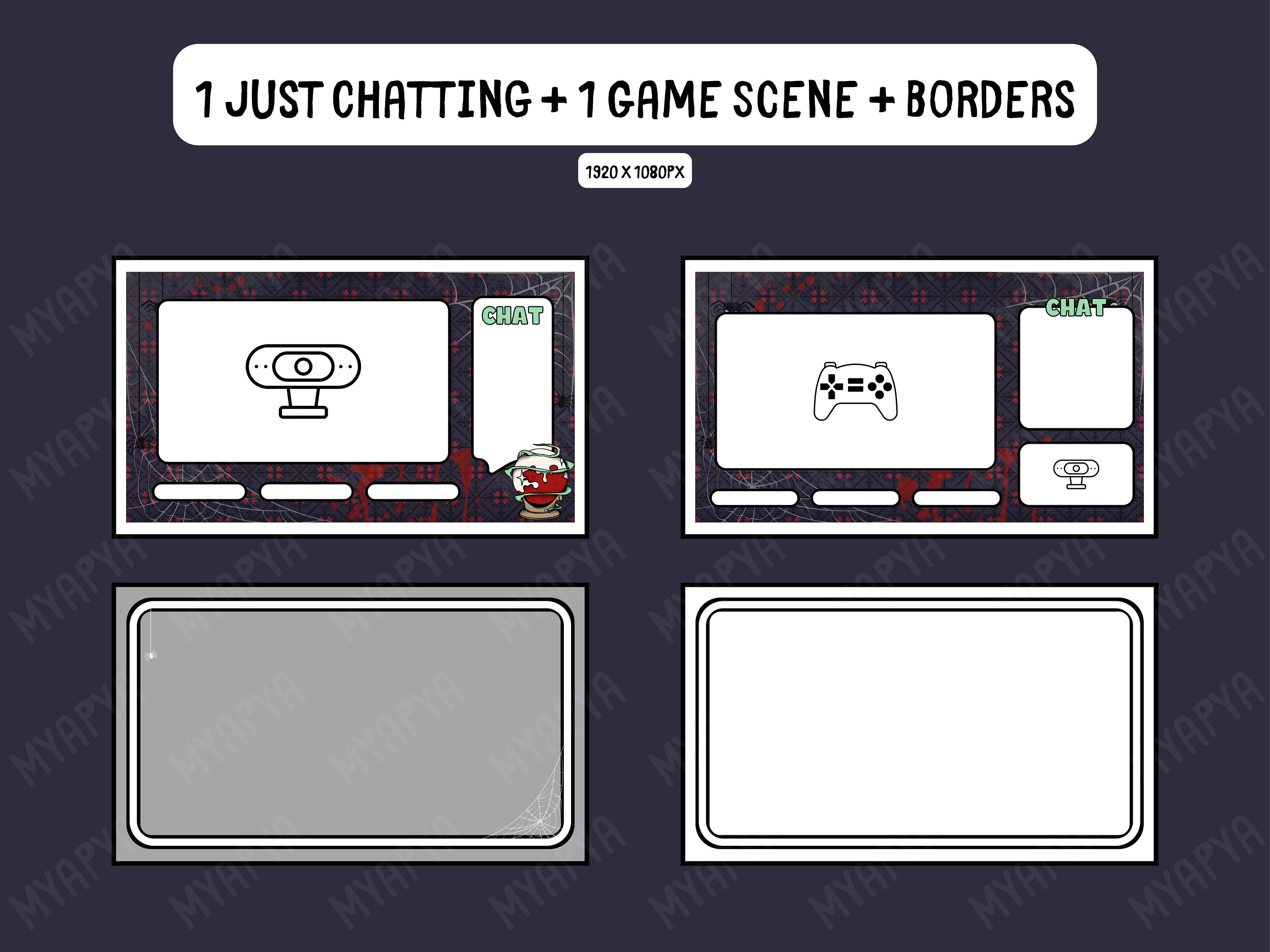 Spooky Comic Horror Animated Scene Overlay Package for Twitch ...