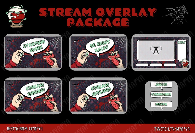 Spooky Comic Horror Animated Scene Overlay Package for Twitch - Etsy