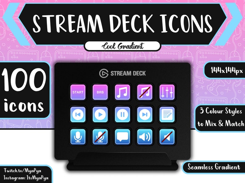 Stream Deck Icons Set Screensavers. 100 Gradient Icon Pack - Etsy