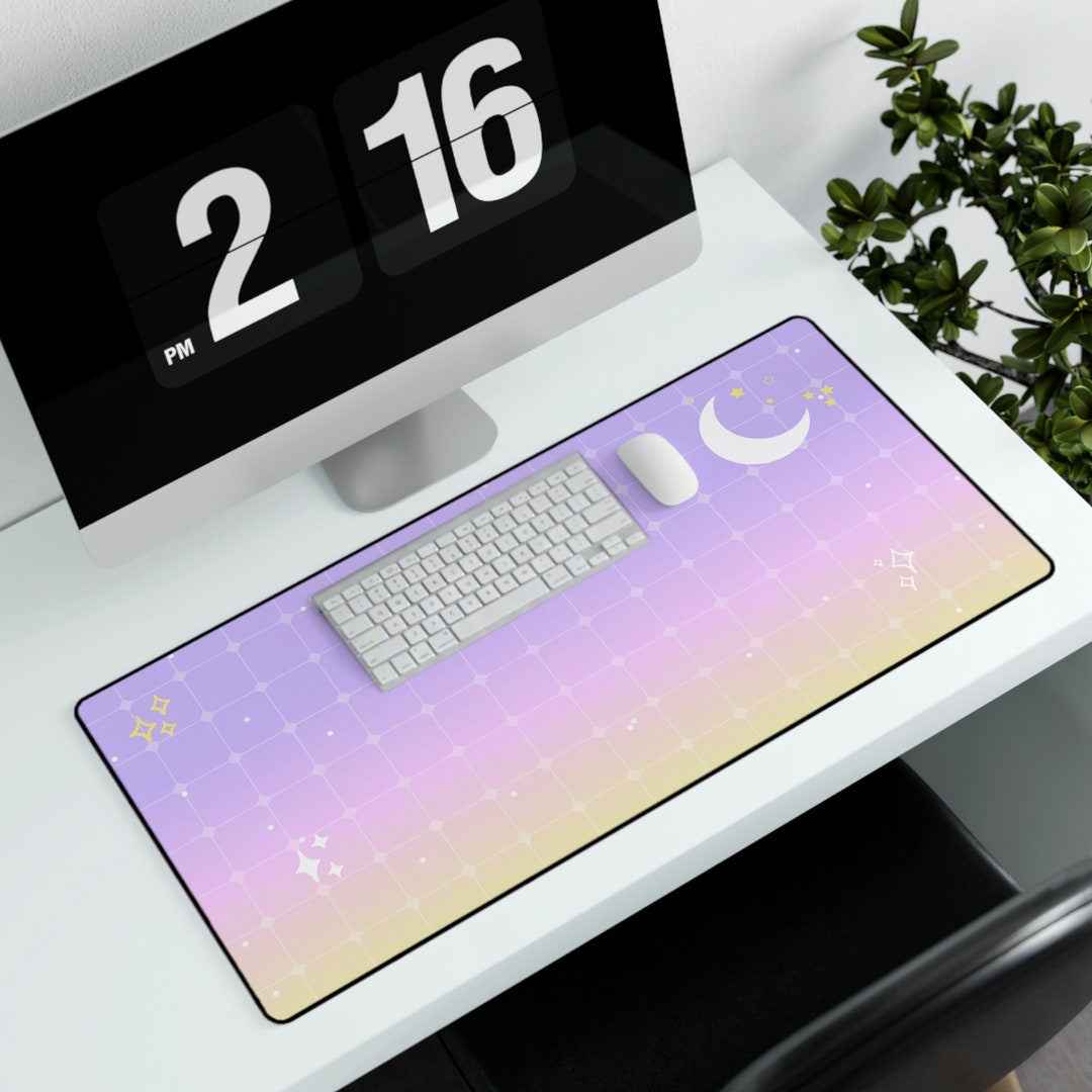 Purple XXL Mouse Mat / Kawaii Celestial / Moon Mouse Mat / Star Sky ...