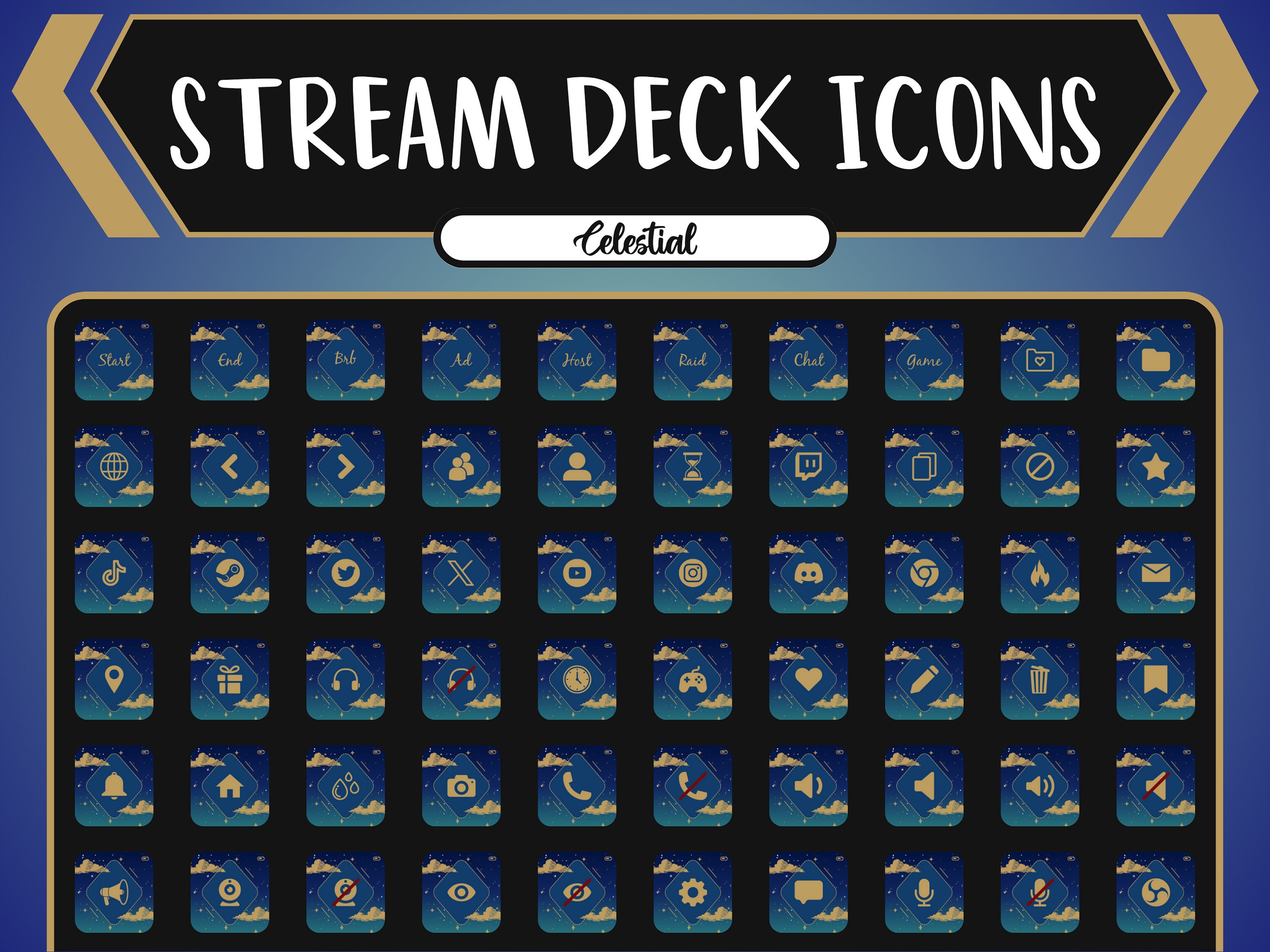 Stream Deck Icons Set + Screensavers. 100 Gradient Icon Pack for Elgato ...