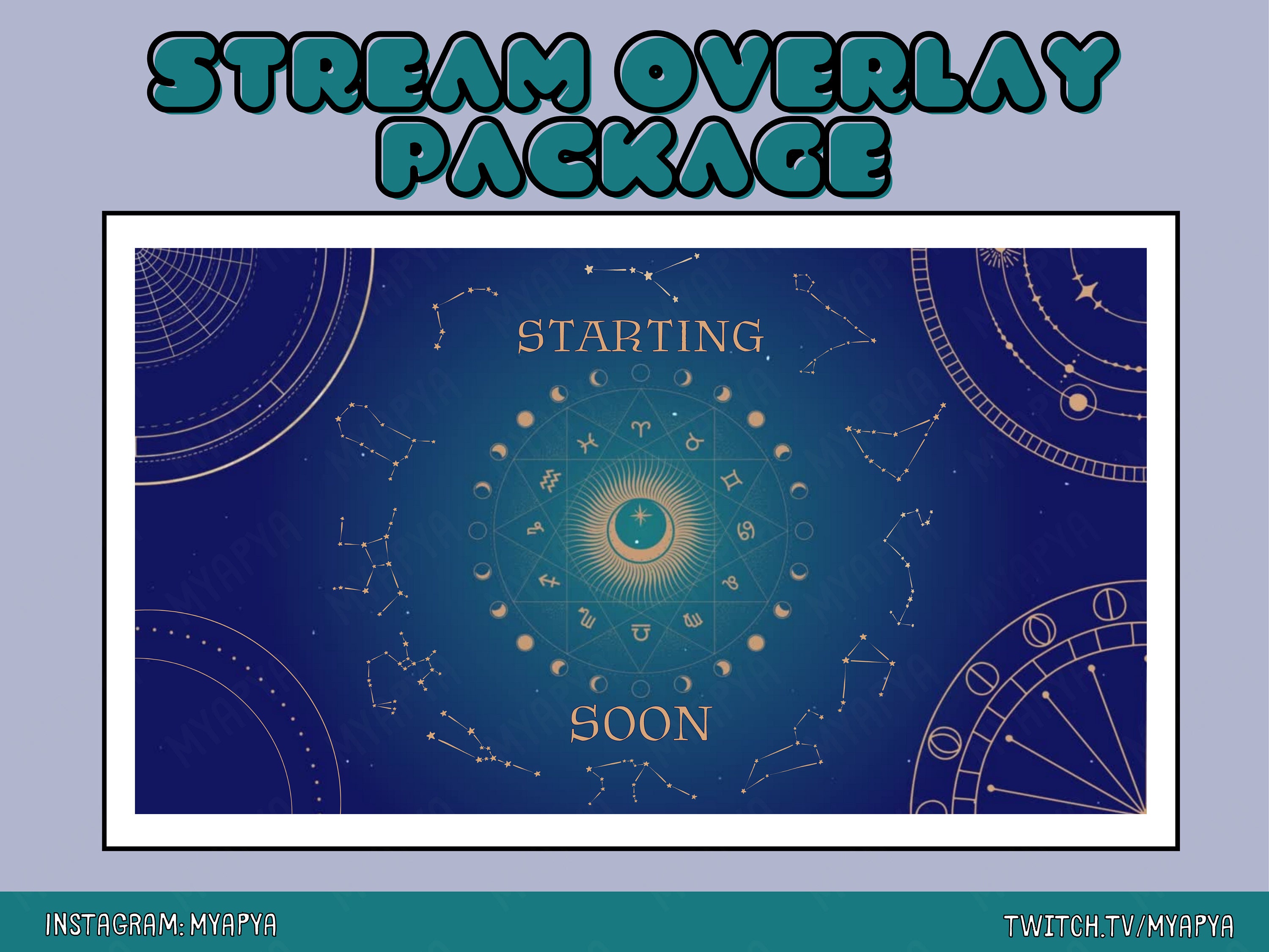 Celestial Astrology Animated Scene Overlay Package for Twitch ...