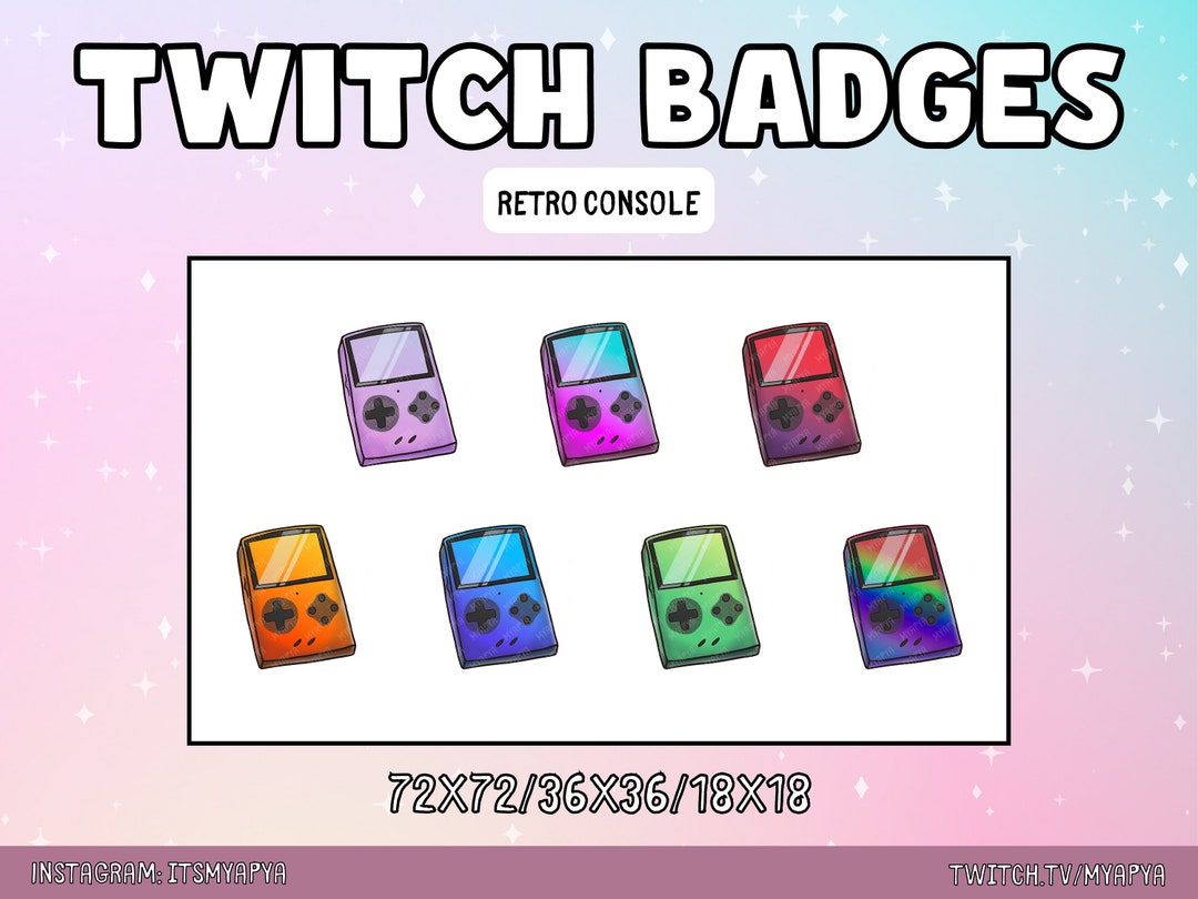 Cute Retro Console Twitch Badges, Retro Sub Badges, Vibrant Console Bit ...