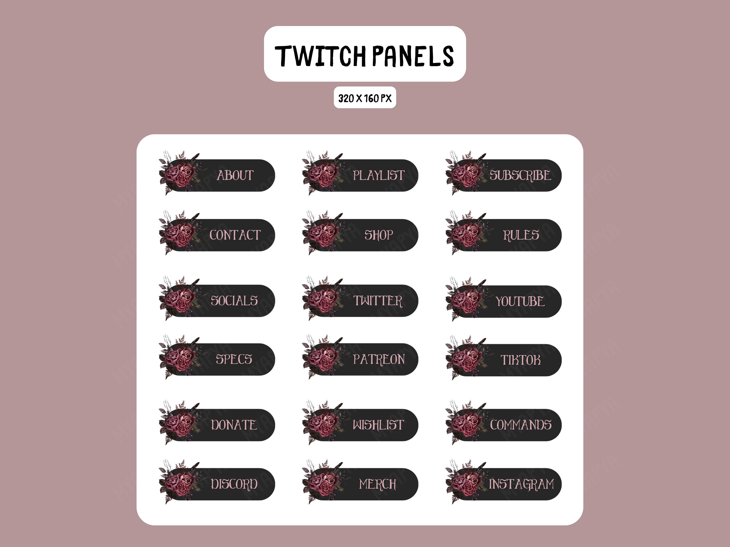 Gothic Roses Animated Scene Overlay Package for Twitch, Aesthetic Setup ...