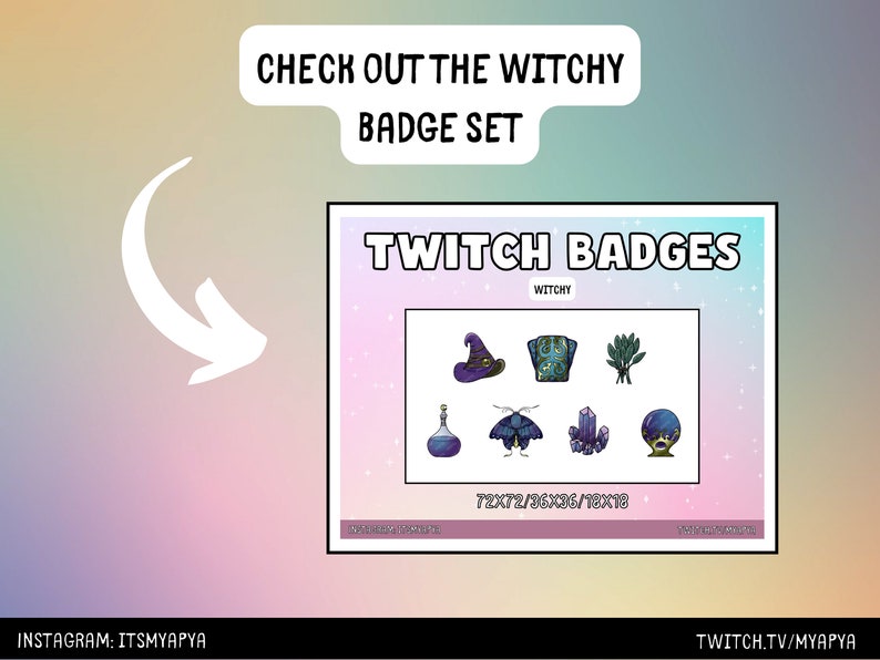Witch Twitch Panels Package | Emojis | Emotes | Channel Art - Cute ...