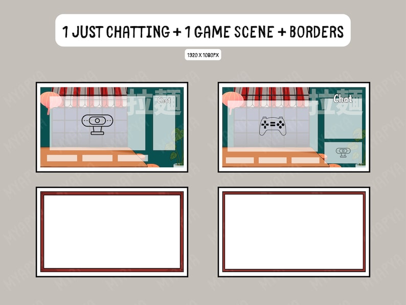 Ramen Shop Animated Scene Overlay Package for Twitch, Aesthetic Setup ...