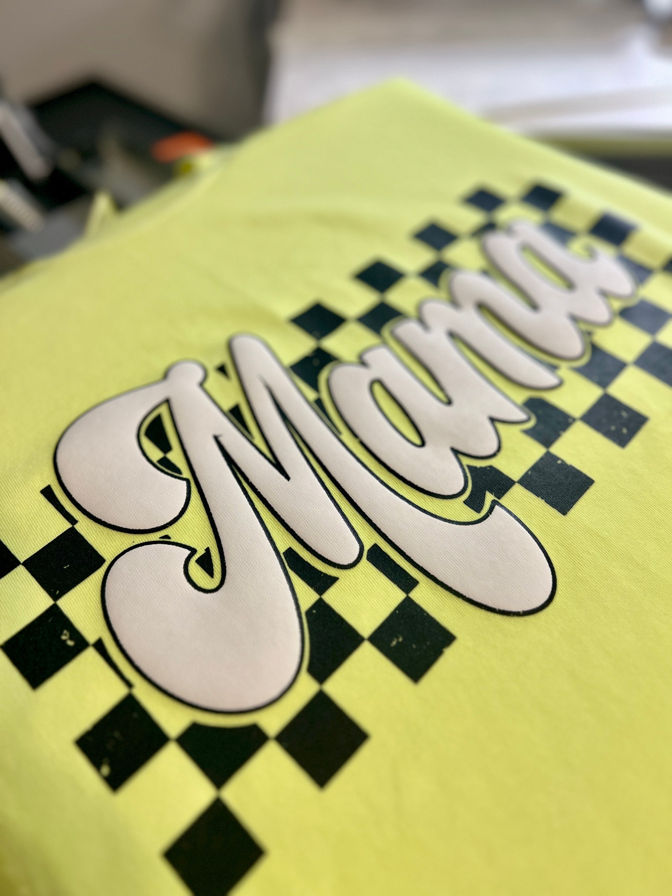 Retro Mama Puff Comfort Colors Tshirt MAMA Shirt Puff Print ...