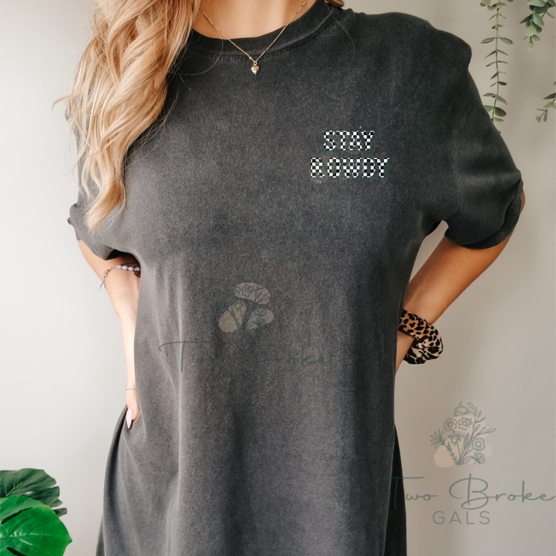 Western Skeleton Cowgirl Comfort Colors Tee: Checker Print Graphic - Etsy