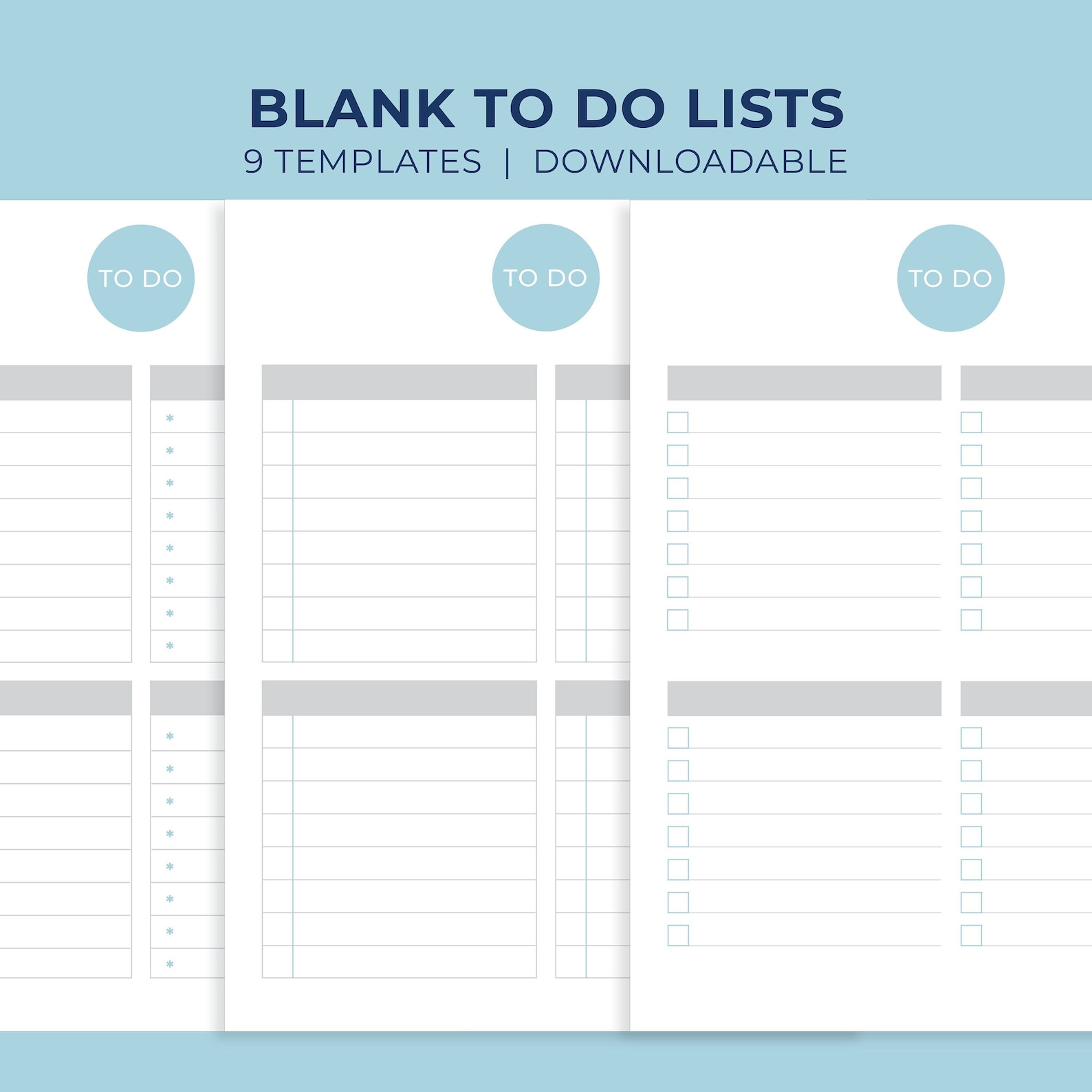 Blank to Do List | Printable and Downloadable | A4/a5/letter Planner ...