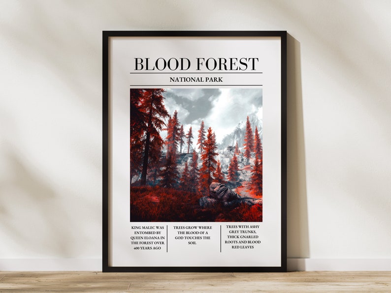From Blood and Ash Wall Art, Blood Forest National Park Poster Print ...