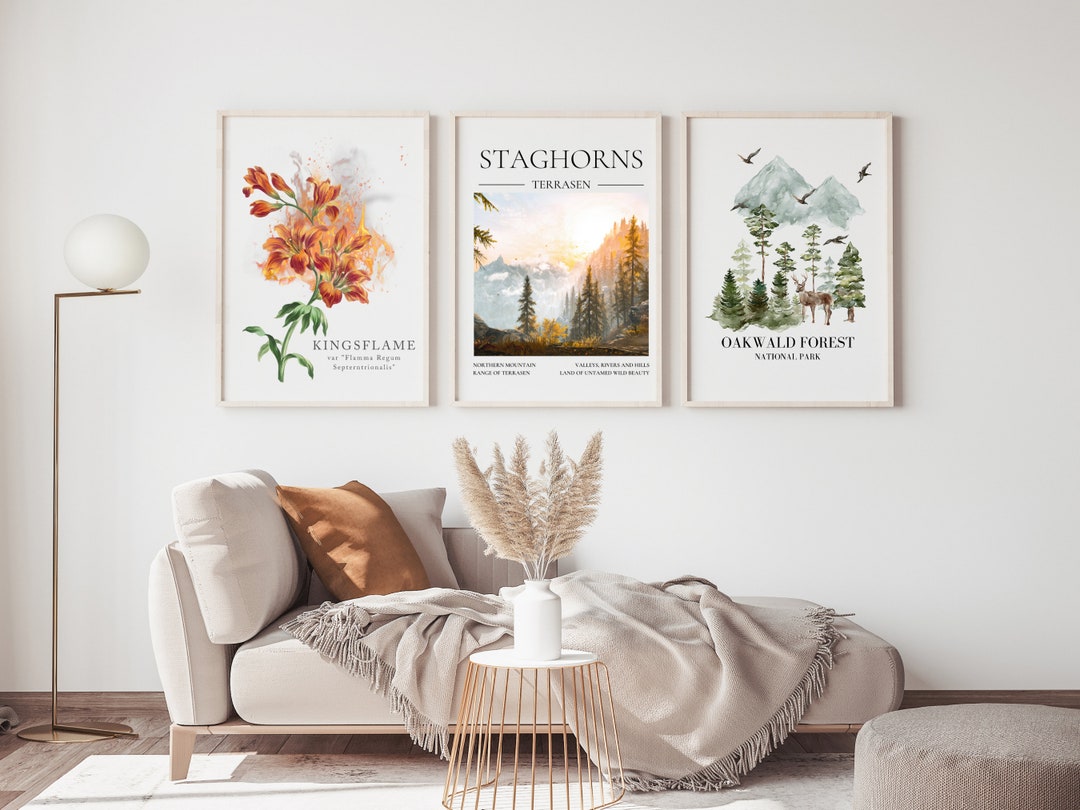 Throne of Glass Wall Art Bundle, Official SJM Merchandise, Terrasen ...