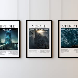 Throne of Glass Wall Art, Rifthold, Adarland, Wingleader, SJM Wall Art ...