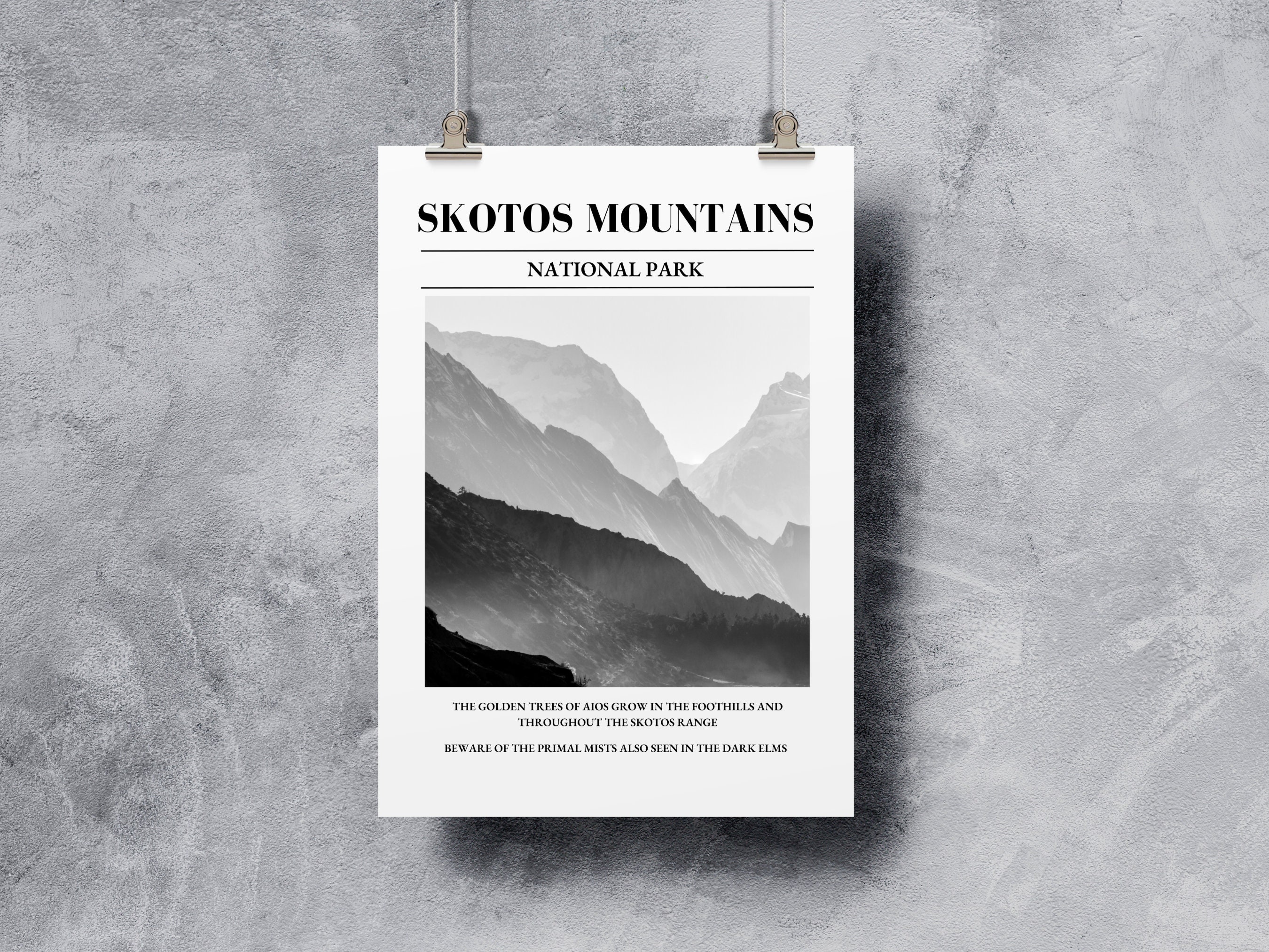From Blood and Ash Wall Art, Skotos Mountains National Park Print, FBAA ...