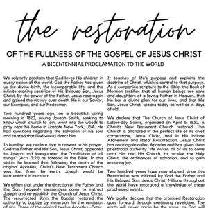 The Restoration Proclamation - LDS Wall Art - Etsy