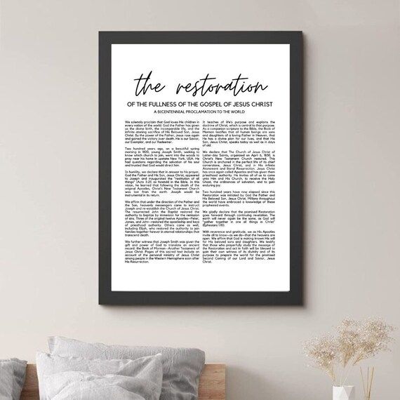 The Restoration Proclamation LDS Wall Art - Etsy