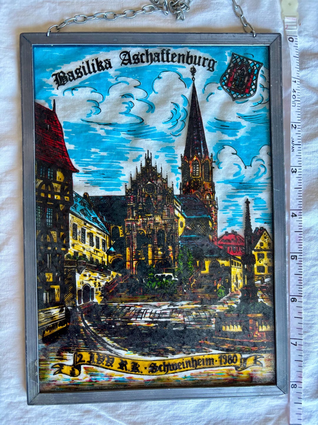 Vintage German Painted Glass Window Panel: Basilika Aschaffenburg - Etsy