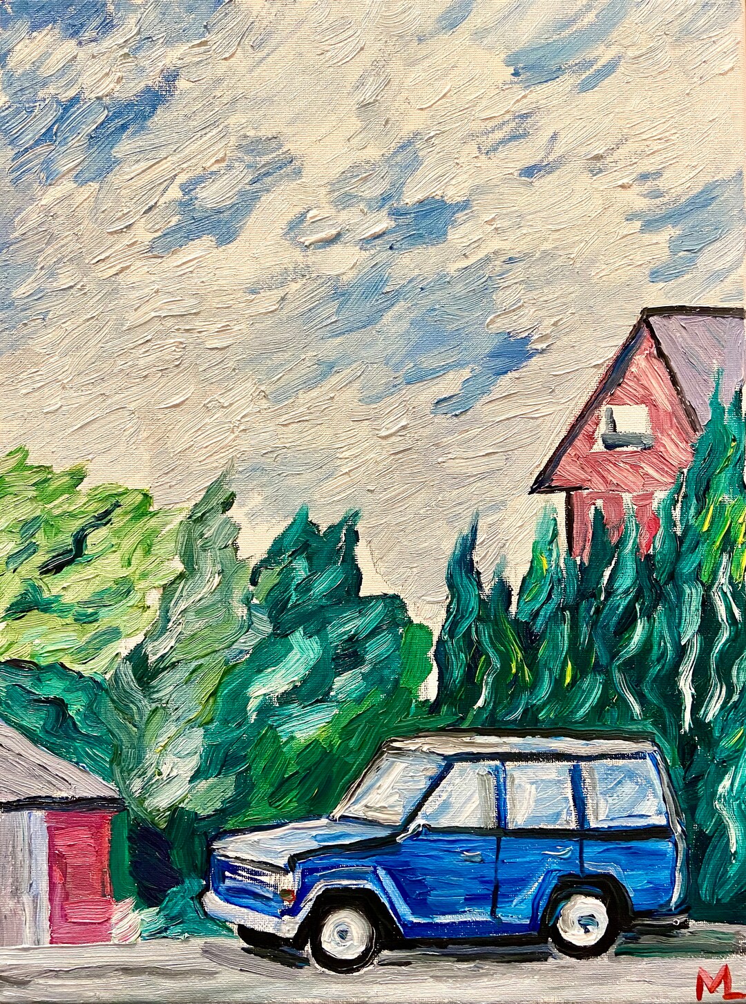 Car Behind House - Etsy