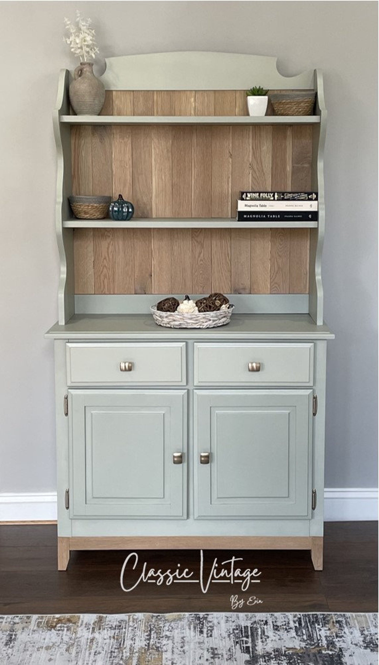 SAMPLE - Sage Green China Hutch (SOLD) - Please Do Not Purchase - Etsy