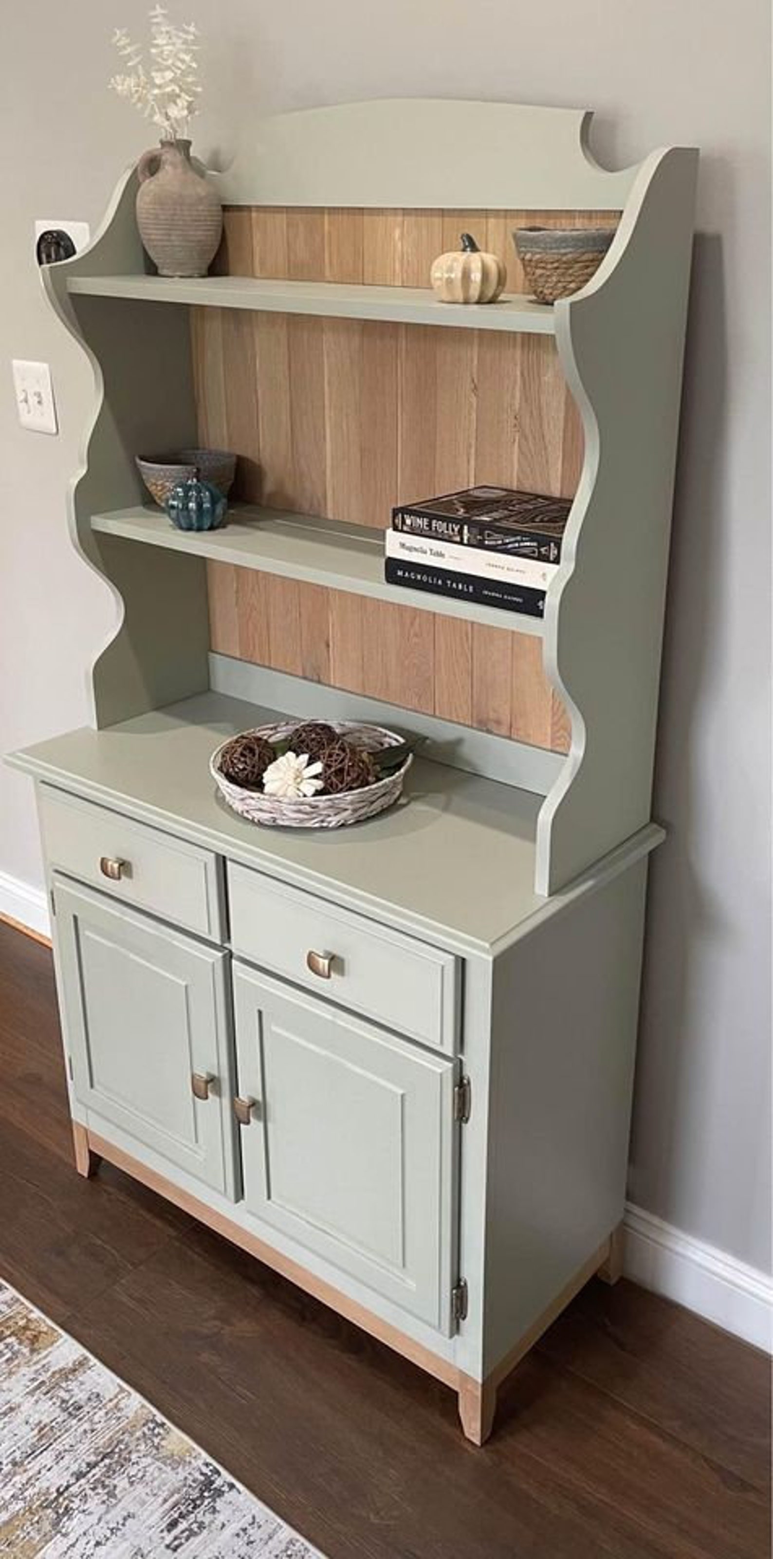 SAMPLE - Sage Green China Hutch (SOLD) - Please Do Not Purchase - Etsy