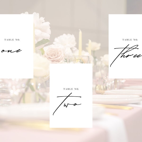 Cursive Table Numbers - Etsy