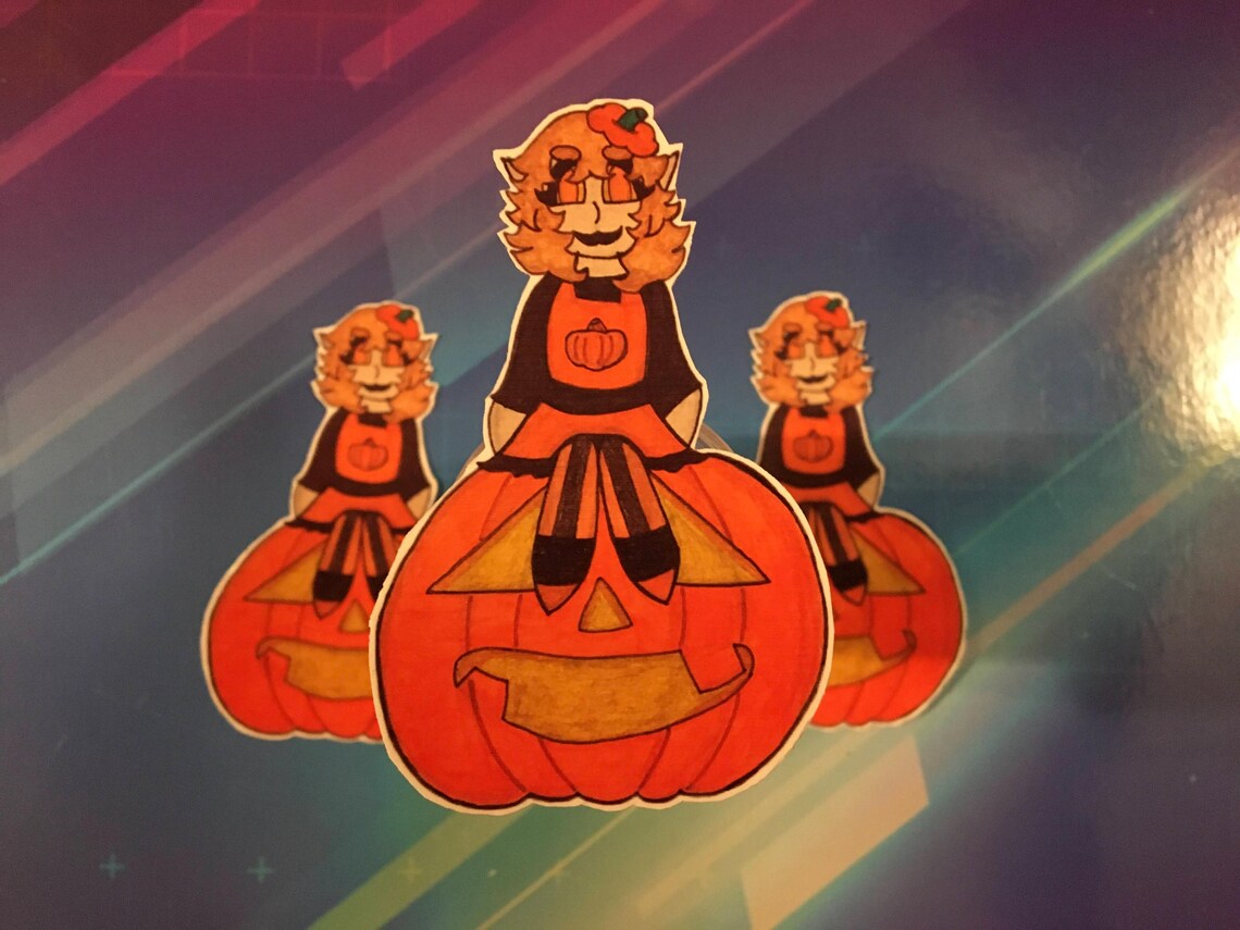 Jack-o Pumpkin Sticker & Pumpkin Sticker |vinyl Sticker, Water ...