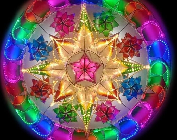 Rainbow Tala Pure LED Classic Filipino Christmas Lantern - Capiz Parol ...