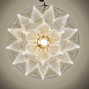 Tulips 14"dia Soft White Pure LED Filipino Christmas Lantern Capiz ...