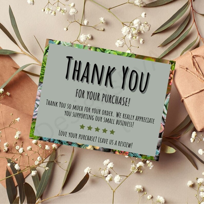 Tarjetas de agradecimiento imprimibles Plantilla empresarial - Etsy México