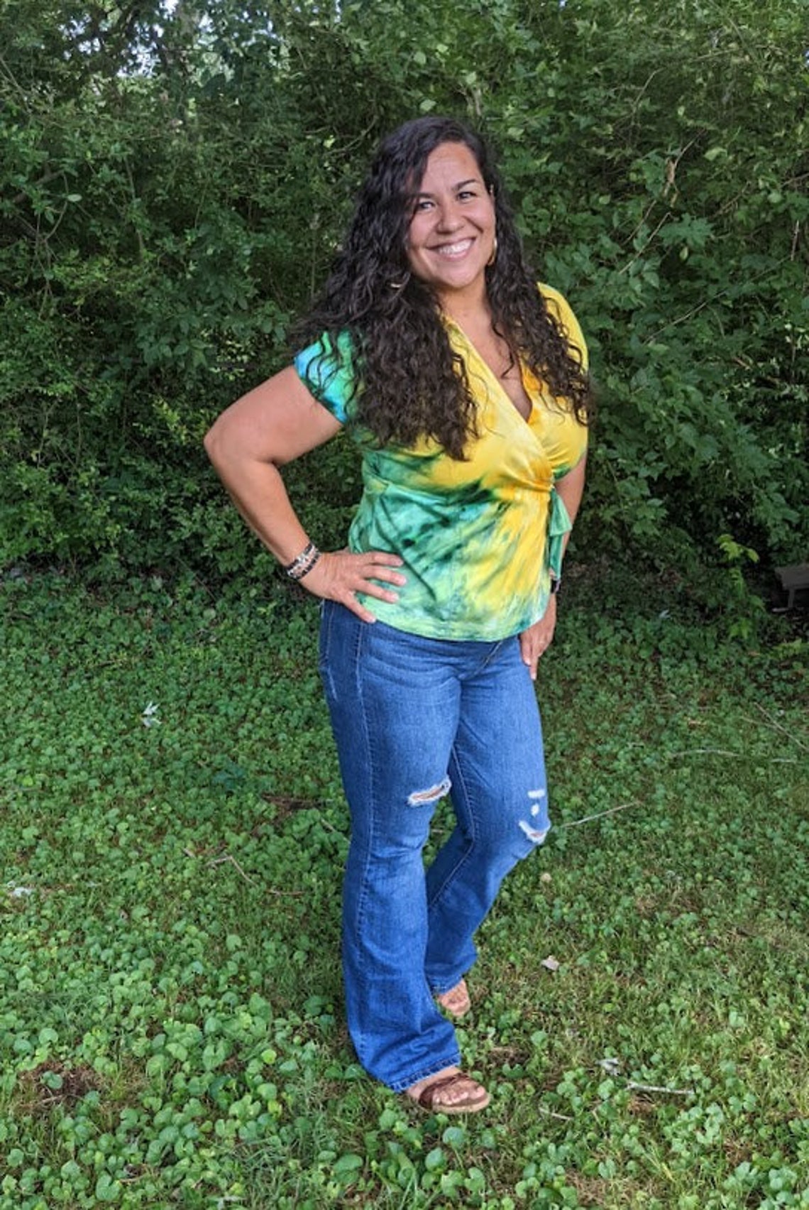 Sunflower Inspired Vibrant Wrap Top - Etsy