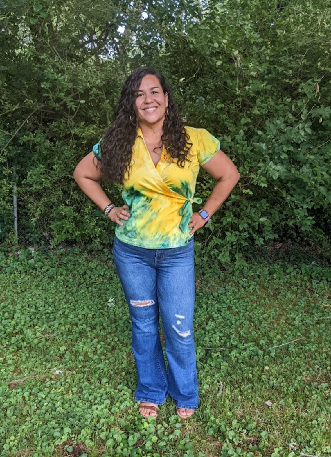 Sunflower Inspired Vibrant Wrap Top - Etsy