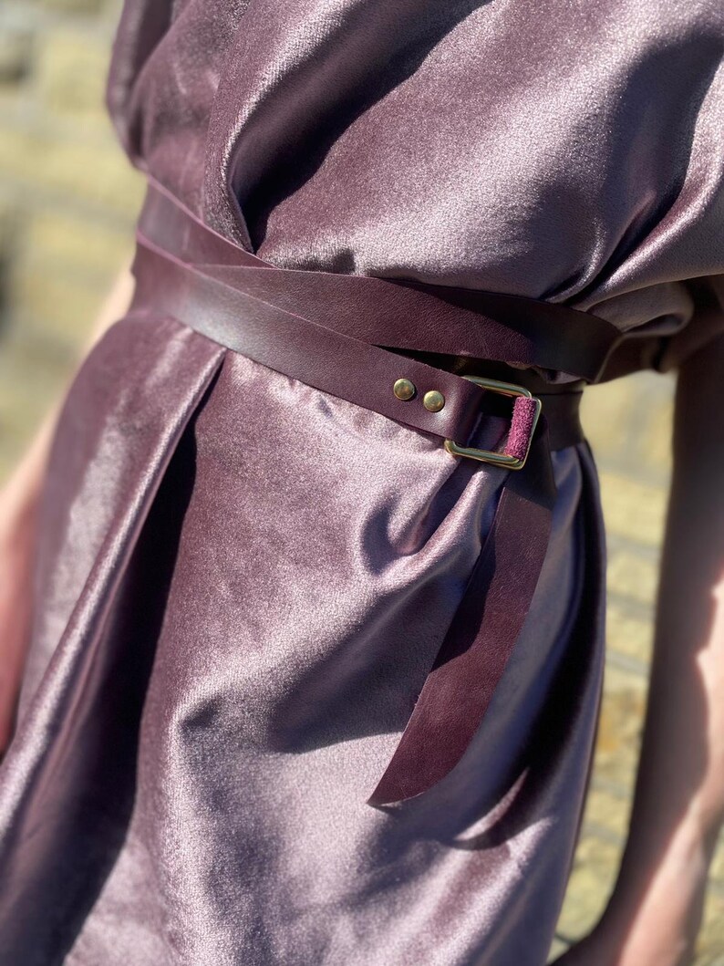 Real Leather Fantasy/medieval Style Belt in Dark Brown With - Etsy