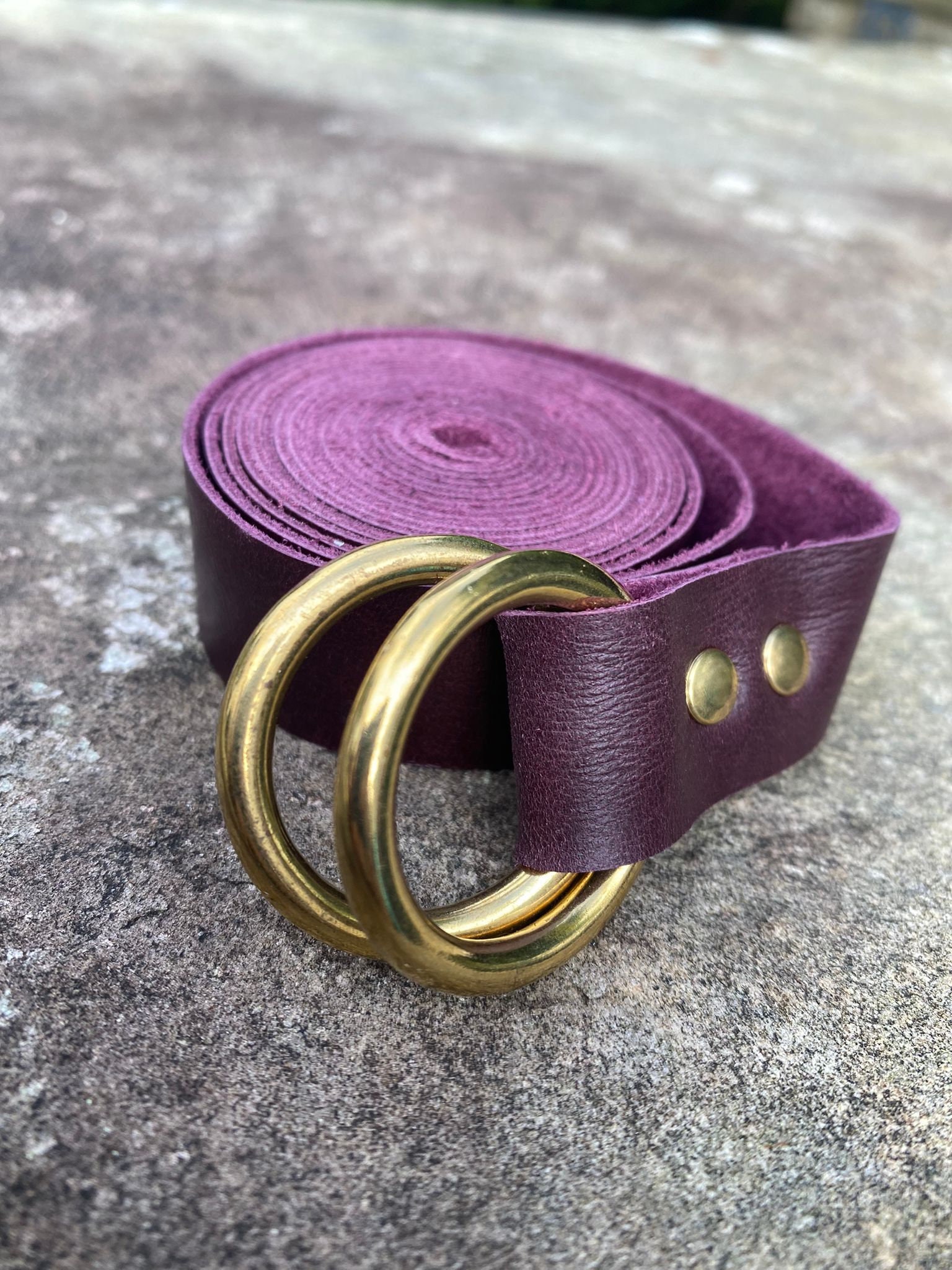 Real Leather Fantasy/medieval Style Belt in Plum With Gold - Etsy UK