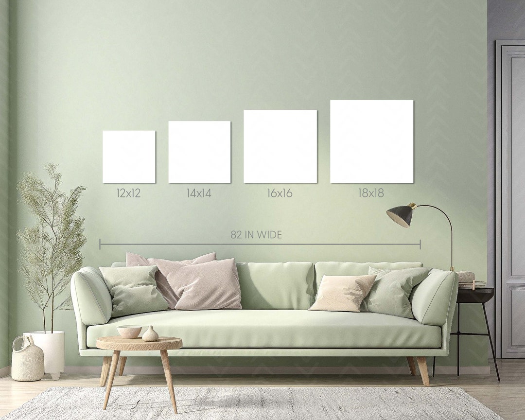 Square Wall Art Size Guide Mockup PSD, Square Prints Size Guide, Smart ...