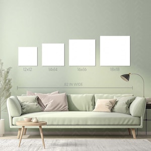 Square Wall Art Size Guide Mockup PSD, Square Prints Size Guide, Smart ...