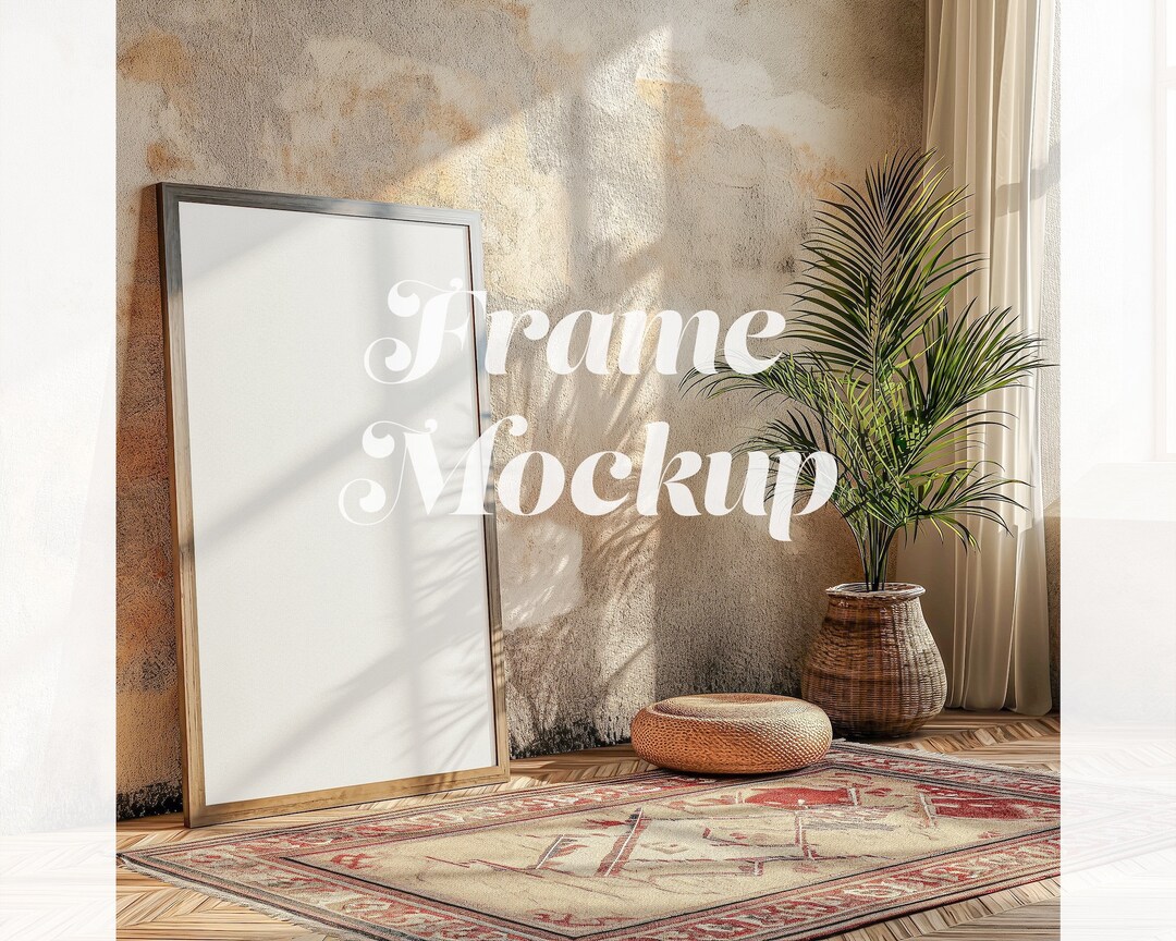 A4 Frame Mockup, Vintage Art Frame Mockup, Close-up Wall Art Poster ...