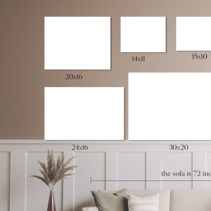 Wall Art Size Guide Mockup, Landscape Poster Mockup, Minimalist, Modern ...